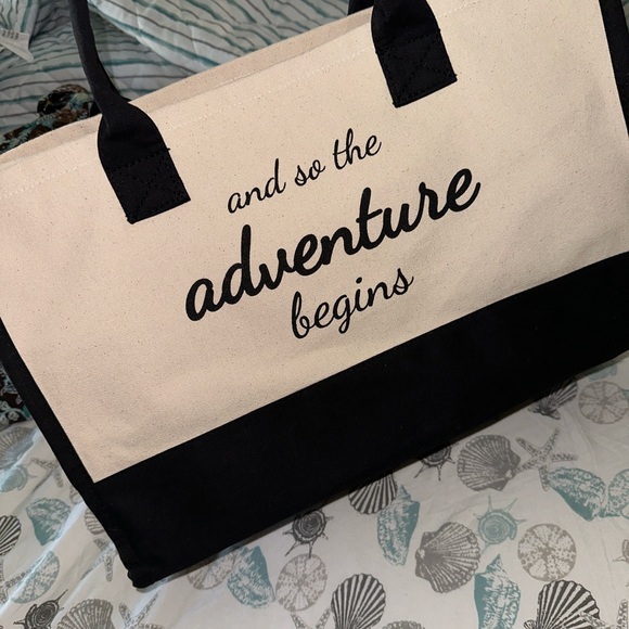 Bags | Canvas Tote Bag With Inspirational Quote | Poshmark